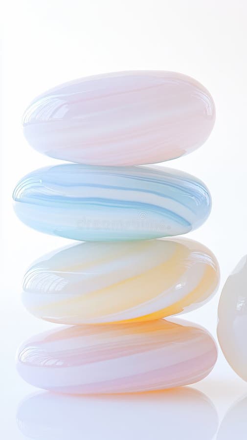 Beautiful Arrangement of Pastel-Colored Soap Bars Stacked in a Creative ...