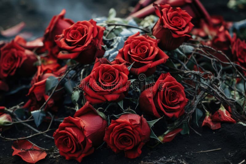 A Beautiful Arrangement of Red Roses Placed on a Table. Perfect for ...