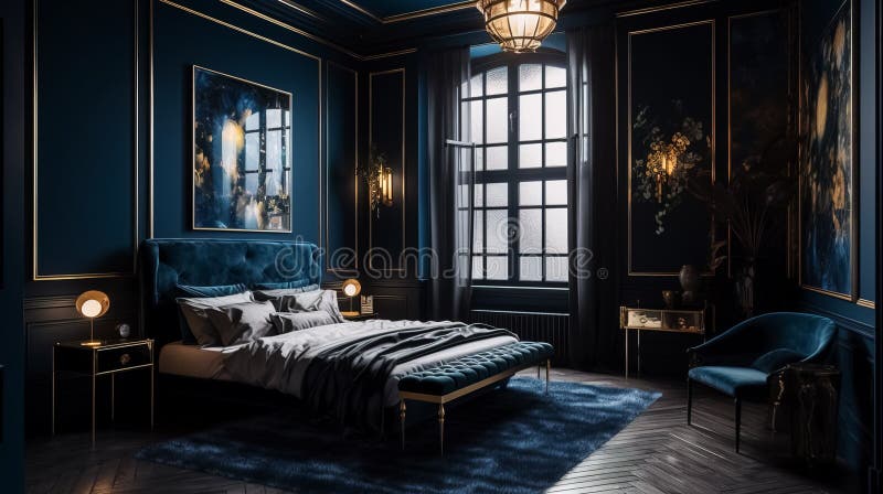 Beautiful Art Deco Interior Design Bedroom with Geometric Patterns ...