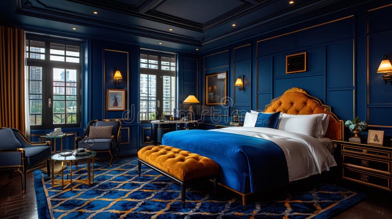 Beautiful Art Deco Interior Design Bedroom with Geometric Patterns ...