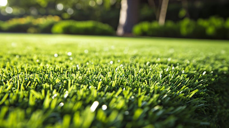 Beautiful Artificial Grass Lawn in the Front Yard with Nice. Generative ...