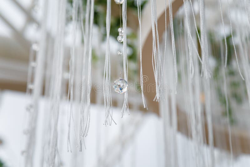 Beautiful Artificial Transparent Decorative Stones on Threads Hanging ...