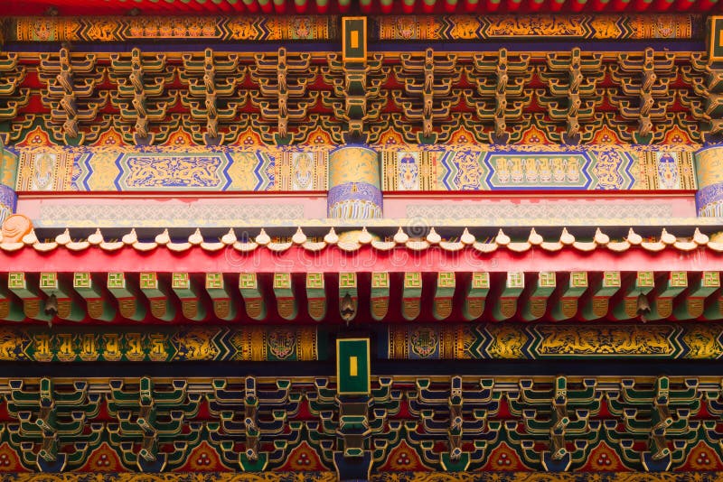 Beautiful Artwork on the Roof of a Temple Stock Image - Image of china ...