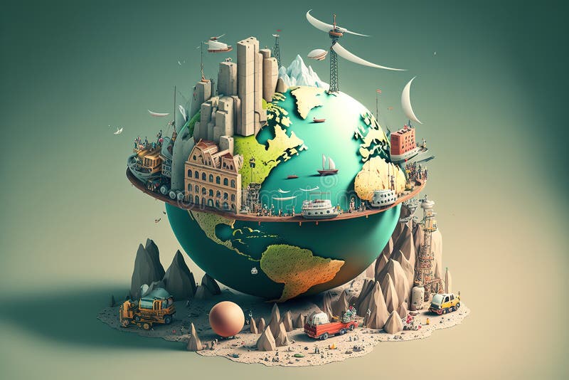 Construction of the World stock illustration. Illustration of education ...