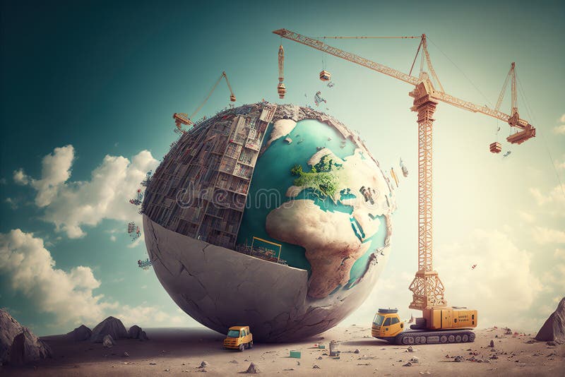 Construction of the World stock illustration. Illustration of building ...