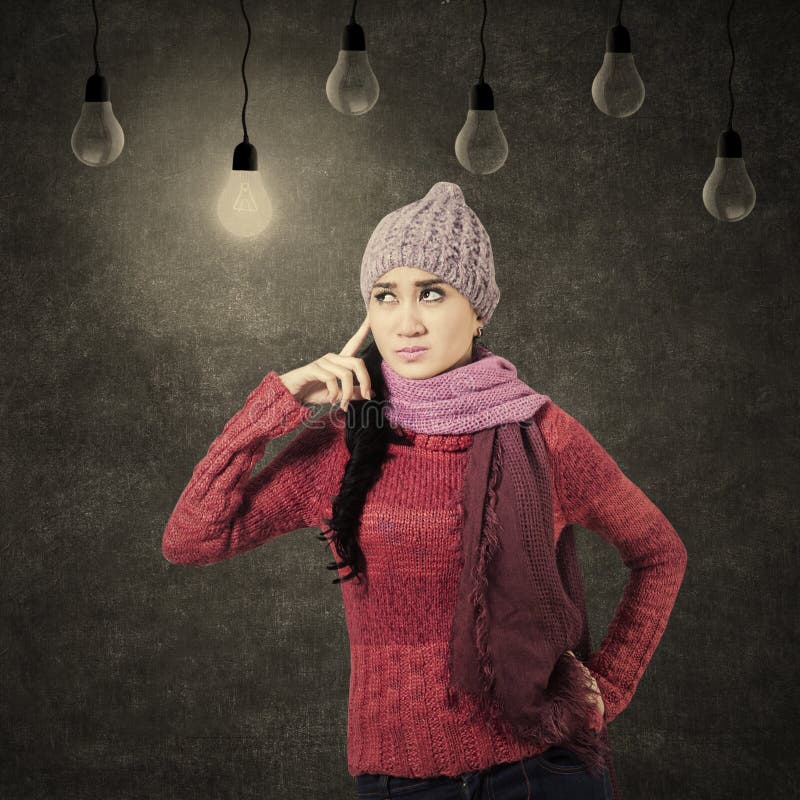 Beautiful Asian Girl Thinks Stock Photo - Image of asian, indian: 40123660