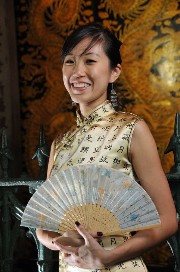 Beautiful Asian Woman in Oriental Theme Stock Photo - Image of lunar ...