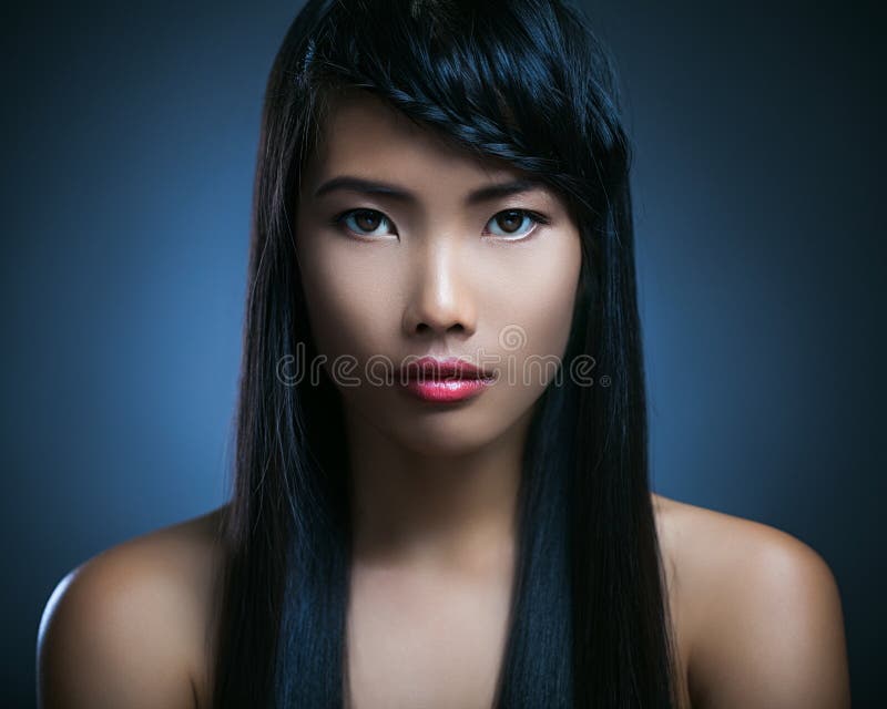 Beautiful Asian Woman Looking at the Viewer Stock Photo - Image of ...