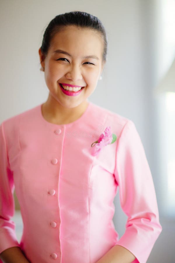 Beautiful Asian Woman with Welcome Expression. Stock Photo - Image of ...