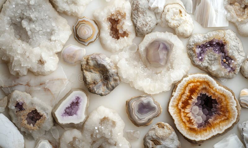 Beautiful Assortment of Natural Crystals and Geodes Showcasing Unique ...