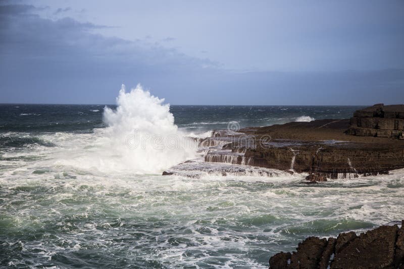 A Beautiful Atlantic Ocean Coastline. Stock Photo - Image of coast ...