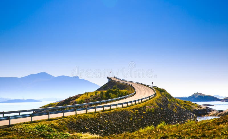 Beautiful Atlantic road . stock image. Image of norway - 63738853
