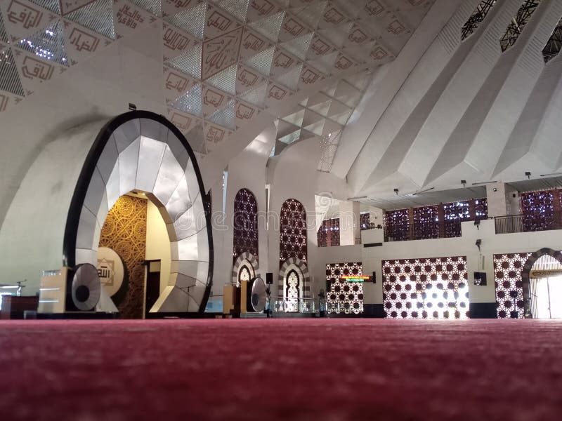 Beautiful Atmosphere Inside the Great Mosque of West Sumatra Stock ...