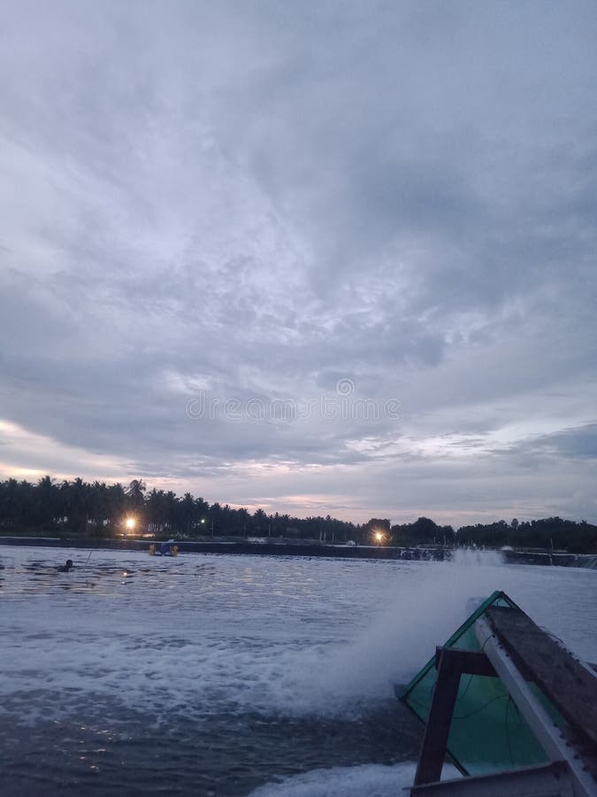 Beautiful Atmosphere in a Shrimp Pond Stock Photo - Image of atmosphere ...