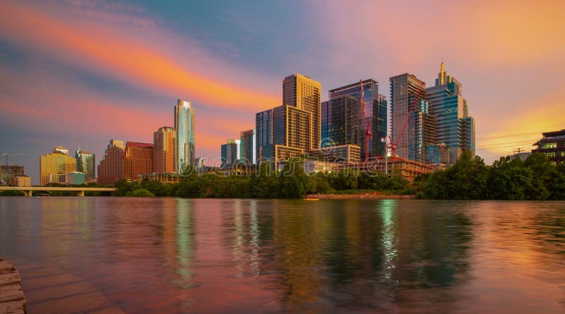 Beautiful Austin Skyline. Austin, Texas on the Colorado River ...