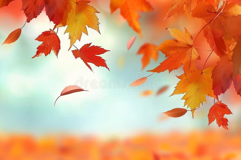A Beautiful Autumn Background with Falling Leaves. Stock Illustration ...
