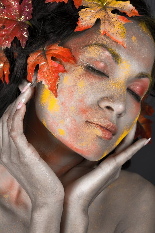 Beautiful autumn face stock photo. Image of makeup, beautiful - 12204156