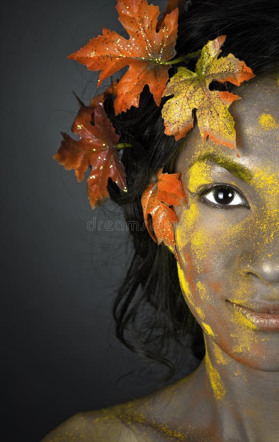 Beautiful autumn face stock image. Image of fall, attractive - 11365907