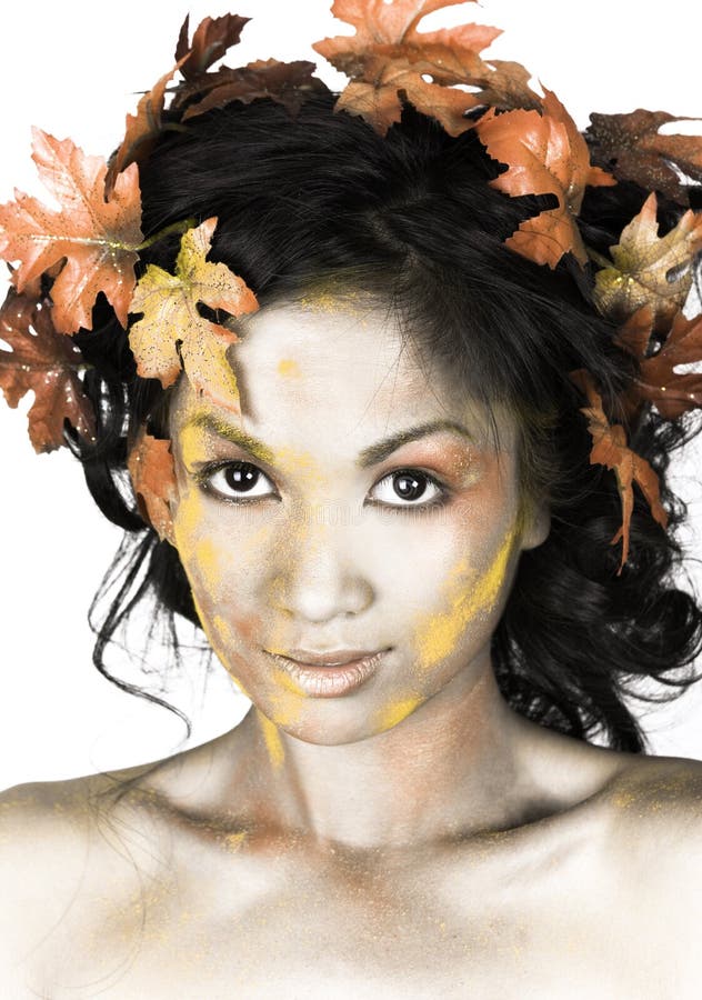 Beautiful autumn face stock photo. Image of portrait - 12204148