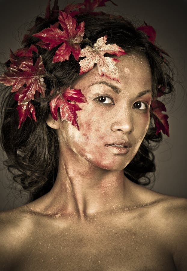 Beautiful autumn face stock photo. Image of makeup, beautiful - 12204156