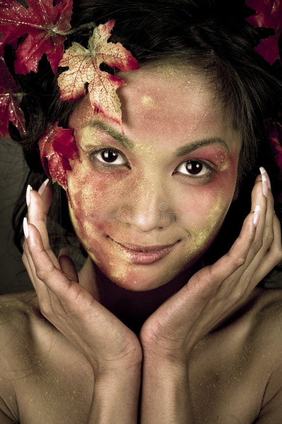 Beautiful autumn face stock photo. Image of brunette - 12204162