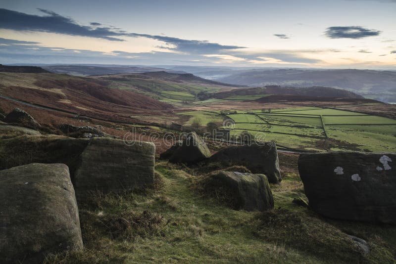 Beautiful Autumn Fall Landscape of Hope Valley from Stanage Edge Stock ...
