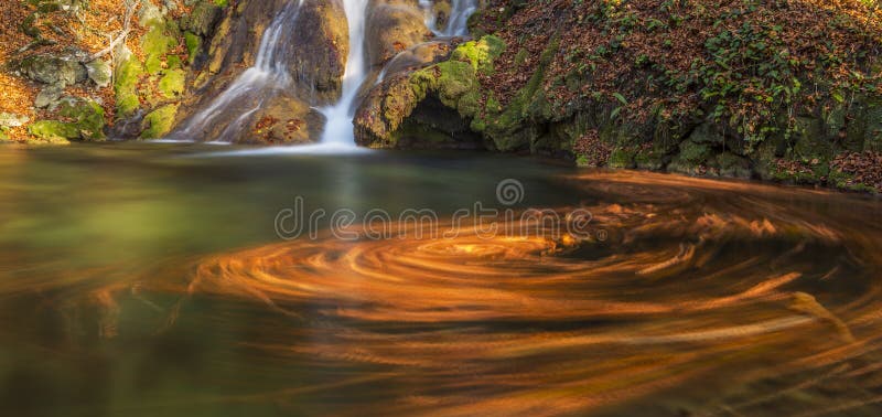 Beautiful Autumn Foliage and Mountain Stream in the Forest Stock Photo ...