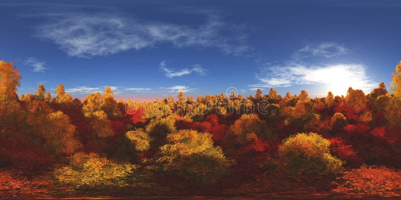 Beautiful Autumn Forest Against the Backdrop of the Setting Sun among the Clouds Stock ...