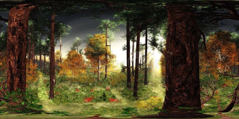 Beautiful Autumn Forest Against the Backdrop of the Setting Sun among the Clouds Stock ...