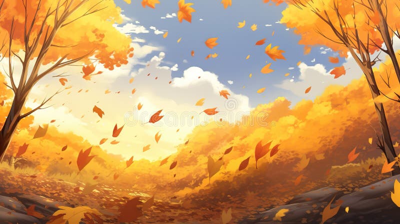Beautiful Autumn Forest Scenery, Anime Wallpaper, Ai Generated Image ...