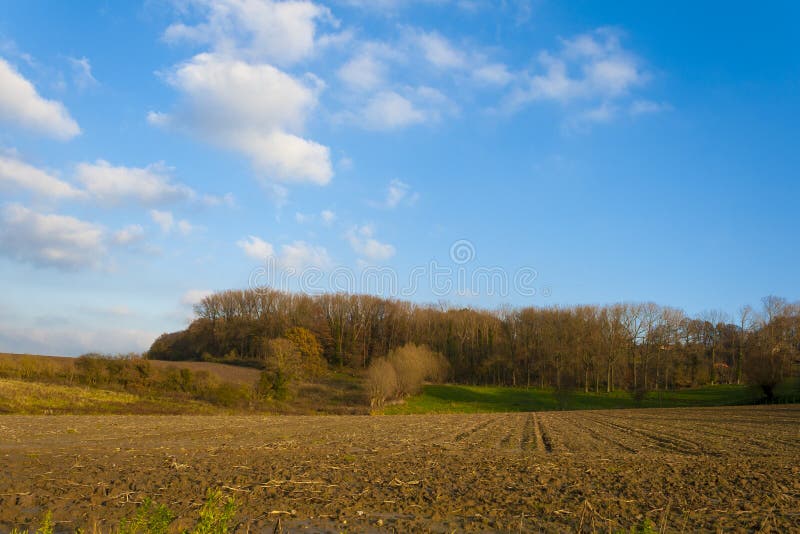 Landscape in Flanders Fields Belgium Sky and Clouds Farm Stock Photo ...