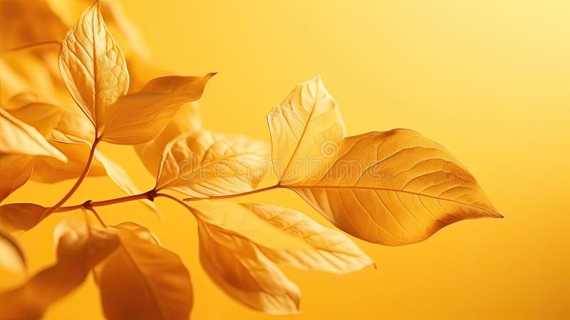 Beautiful Autumn Leaves. Foliage on Yellow Background Stock ...