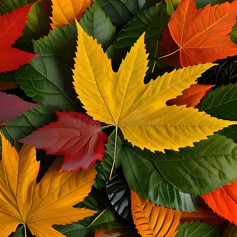 Beautiful Autumn Leaves with the Help of AI Art. Stock Illustration ...