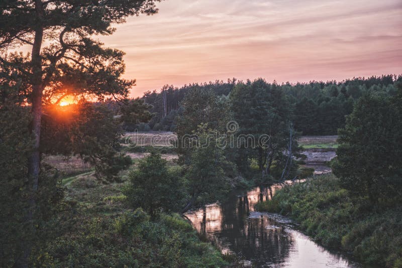 A Beautiful Autumn River Flows in a Forest Valley Stock Image - Image ...