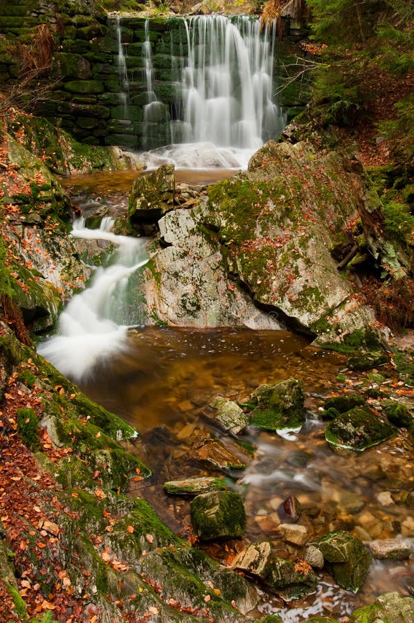 Beautiful Autumn Waterfall stock image. Image of colorful - 23400877