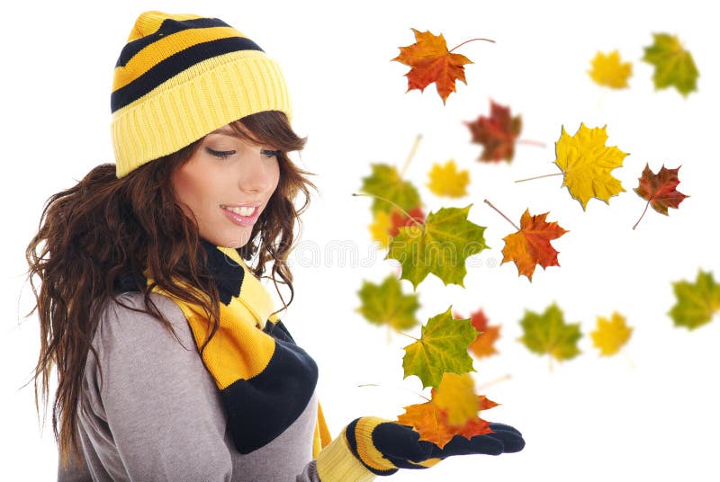 Beautiful autumn woman. stock photo. Image of fall, beauty - 10640002