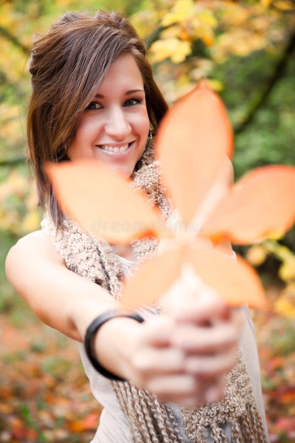 Beautiful autumn woman stock image. Image of caucasian - 14063199