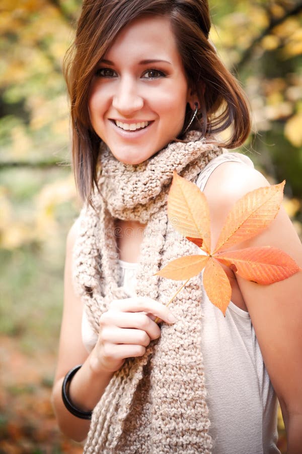 Beautiful autumn woman stock image. Image of portrait - 14063209