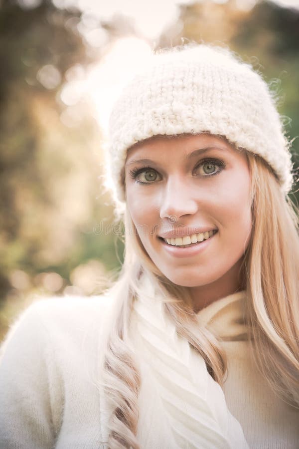 Beautiful autumn woman stock photo. Image of cute, headshot - 14909432