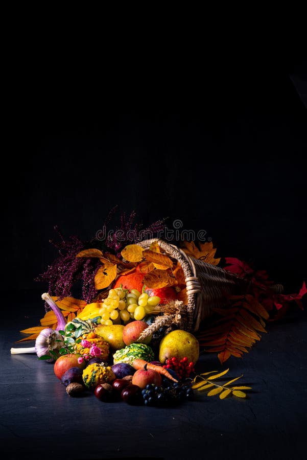 Beautiful and Autumnal Cornucopia Stock Image - Image of celebration ...