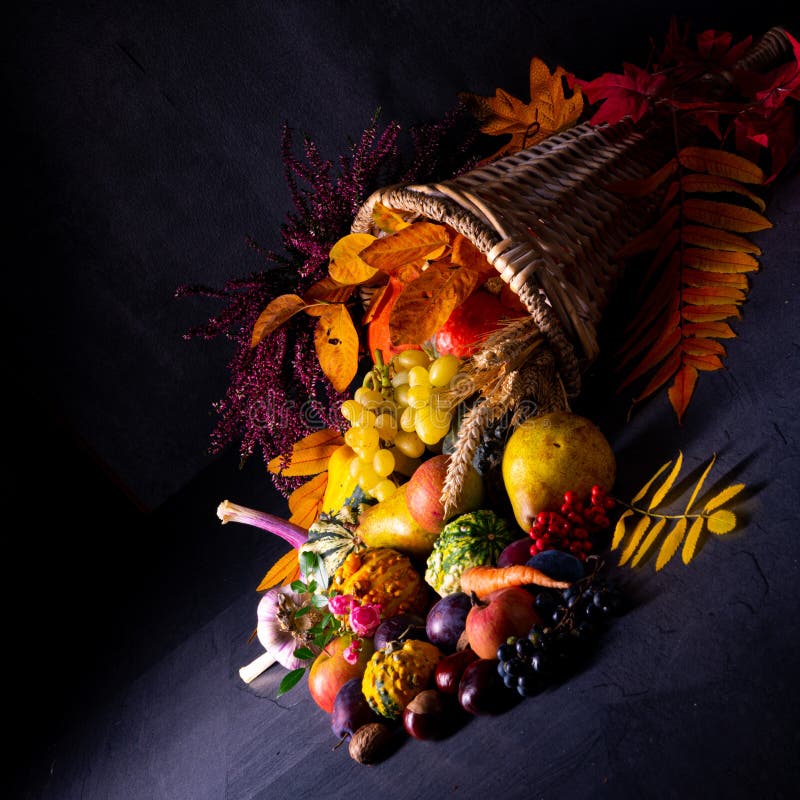 Beautiful and Autumnal Cornucopia Stock Image - Image of november ...