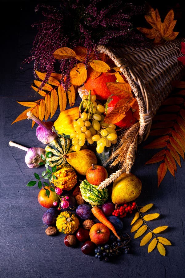 Beautiful and Autumnal Cornucopia Stock Image - Image of festival, fall ...