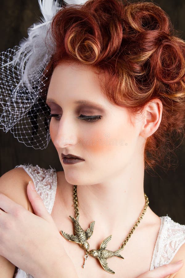 Beautiful Avant-garde Bride Stock Image - Image of hair, celebration ...