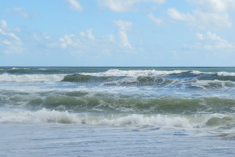Ocean Background on Florida Beach Stock Image - Image of marine, foam ...