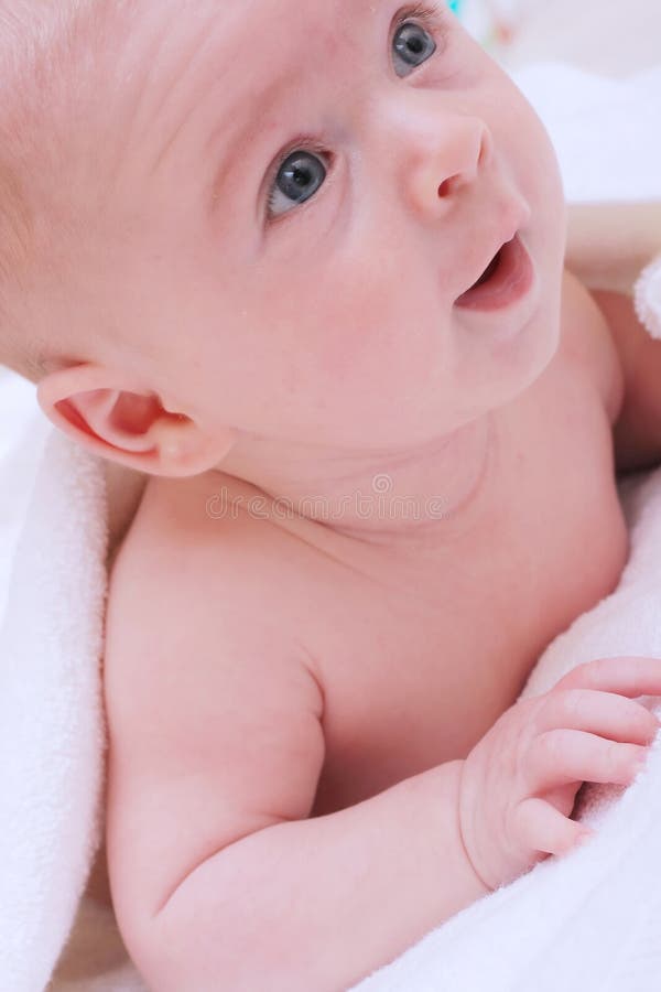 Beautiful baby stock photo. Image of hair, bath, face - 4401504