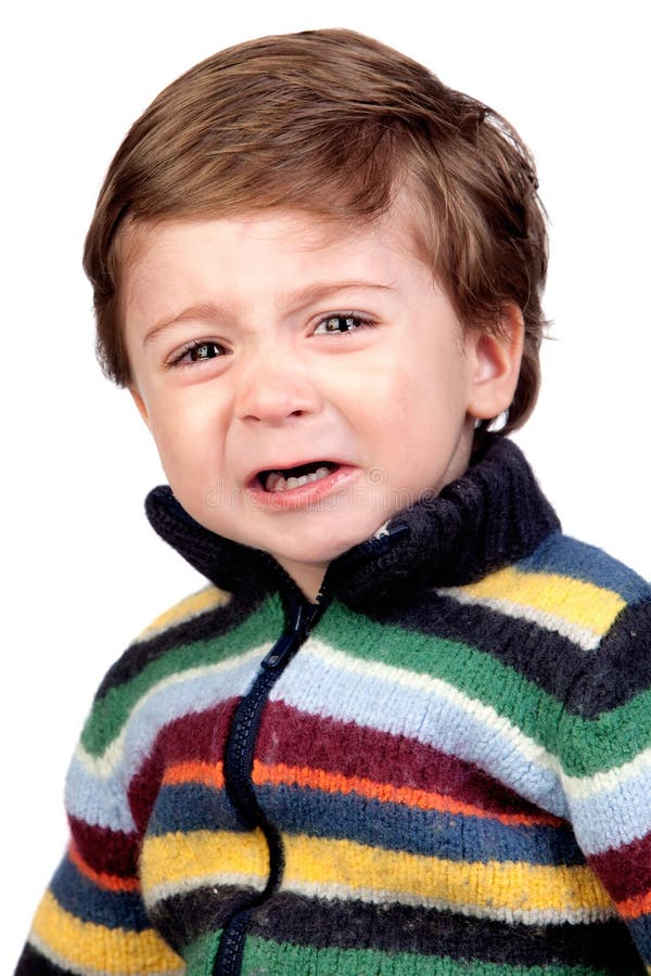 Pouting Baby Isolated on White Stock Photo - Image of frown, emotion ...