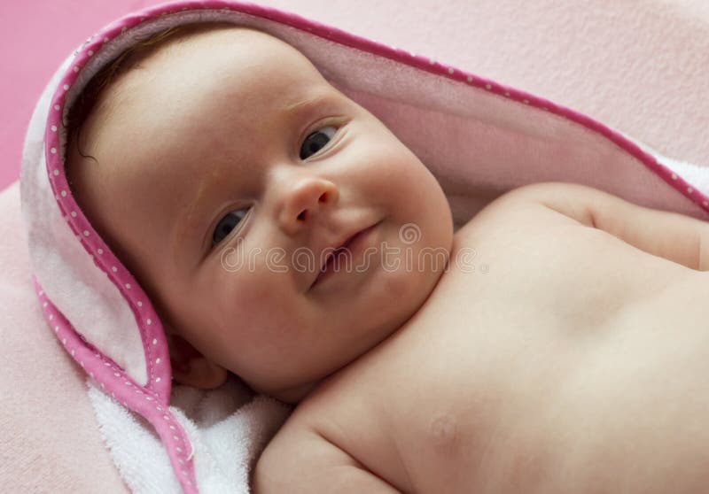 Baby girl taking a bath stock photo. Image of happy, bath - 1705322