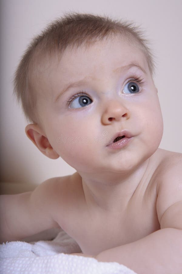 Beautiful baby looking up stock image. Image of mouth - 8655381