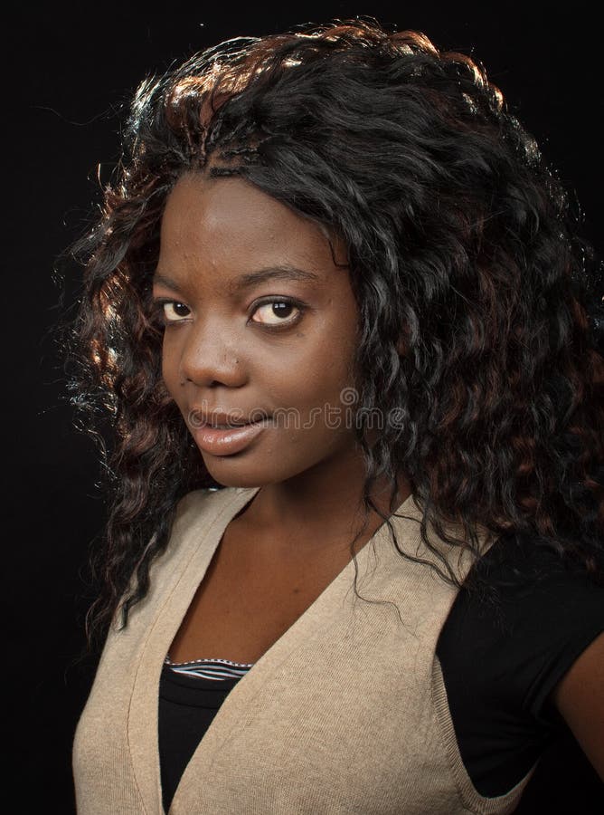 Beautiful Back Woman Portrait on Black Stock Photo - Image of hair ...