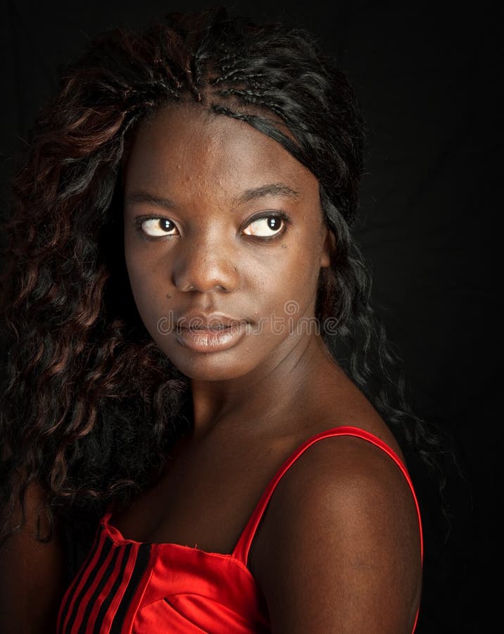 Beautiful Back Woman Portrait on Black Stock Photo - Image of hair ...